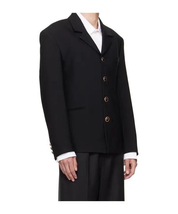 MARINE SERRE Tailored Wool Serge Gold-buttons Jacket