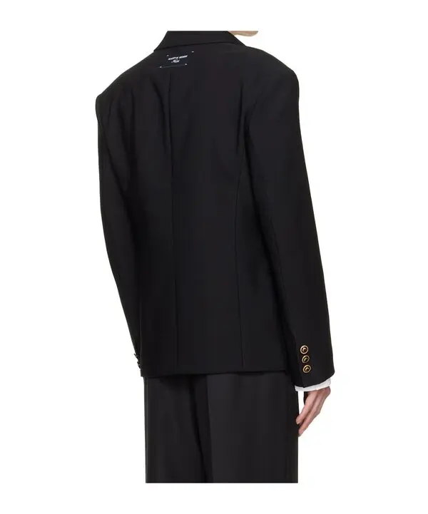 MARINE SERRE Tailored Wool Serge Gold-buttons Jacket
