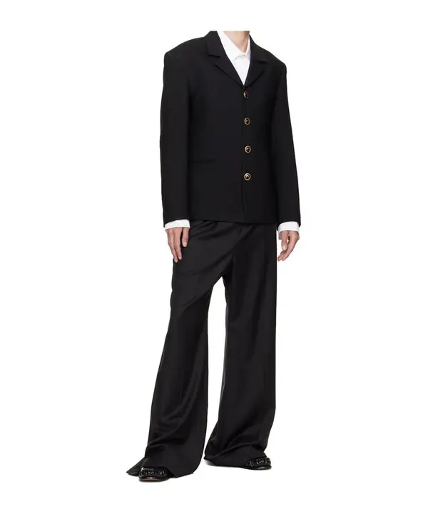 MARINE SERRE Tailored Wool Serge Gold-buttons Jacket