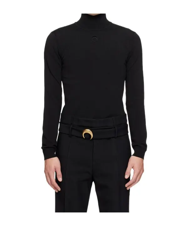MARINE SERRE Moon-embroidered Sweater - Black