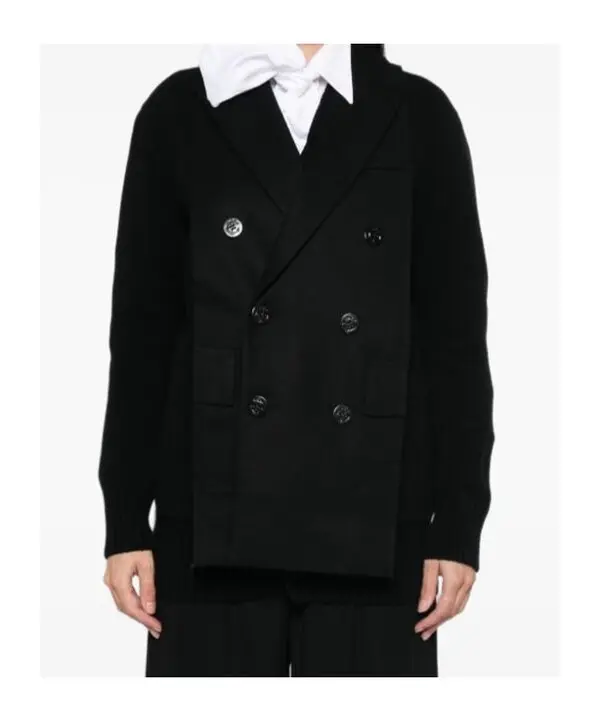 Sacai Double-breasted Layered Cardigan