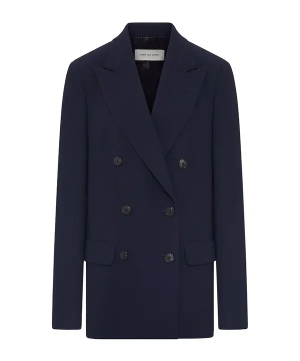 Dries Van Noten Double Breasted Blazer - Navy