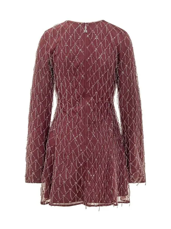 ROTATE BY BIRGER CHRISTENSEN Sequins Mini Flared Dress
