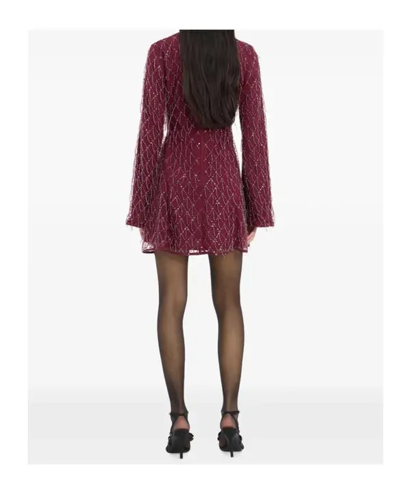 ROTATE BY BIRGER CHRISTENSEN Sequins Mini Flared Dress