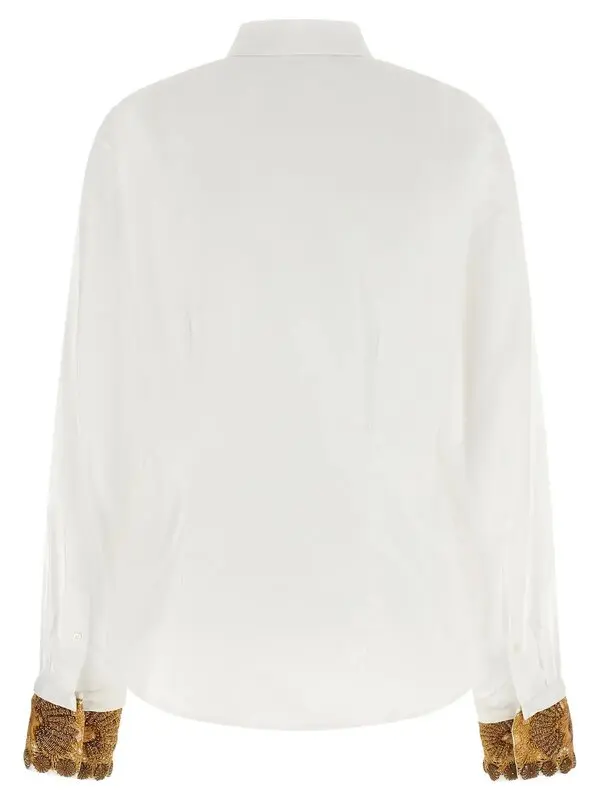 Dries Van Noten Embroidered Cotton Poplin Shirt - White