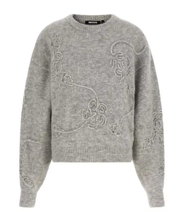 ROTATE BY BIRGER CHRISTENSEN 3d Flower Knit Crew Neck Jumper
