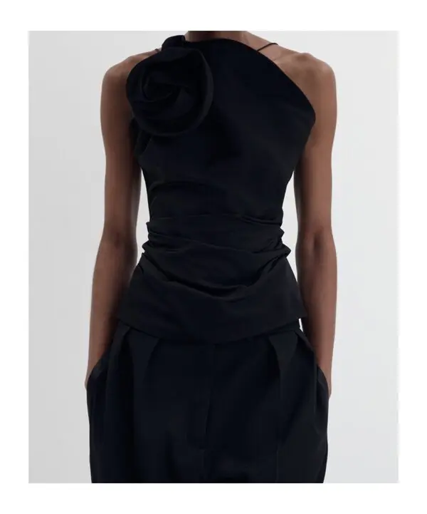 Magda Butrym Rose One-shoulder Top