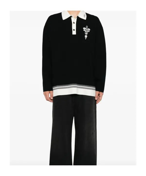 Amiri Long-sleeve Knitted Polo Shirt