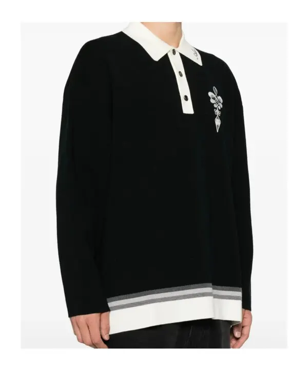 Amiri Long-sleeve Knitted Polo Shirt