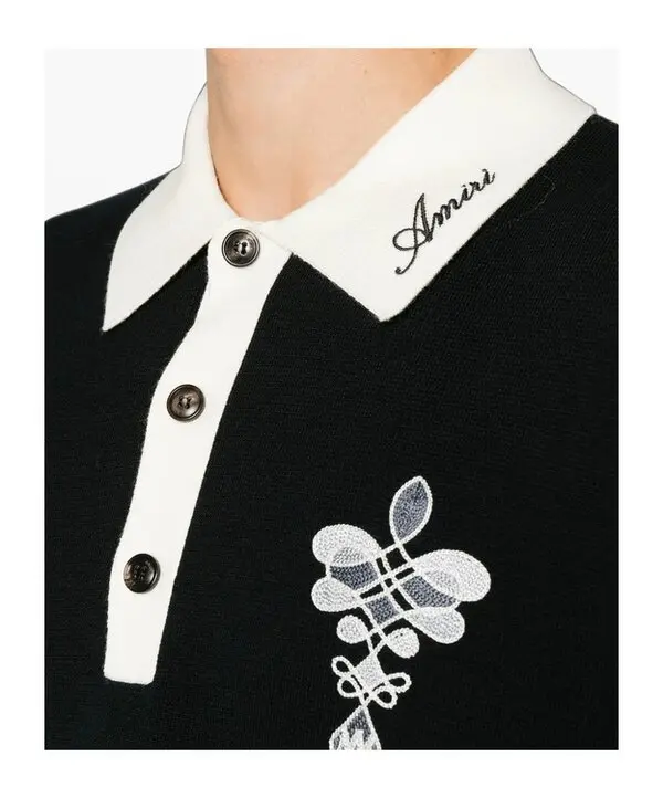 Amiri Long-sleeve Knitted Polo Shirt