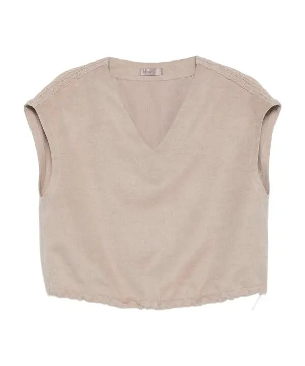 Herno V-neck Tank Top - Beige