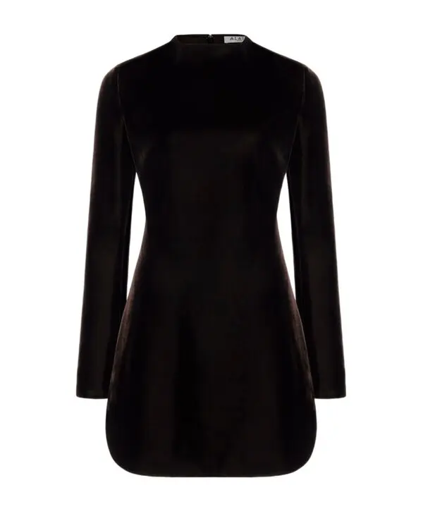 Alaïa Cinched Dress Velvet - Ebony