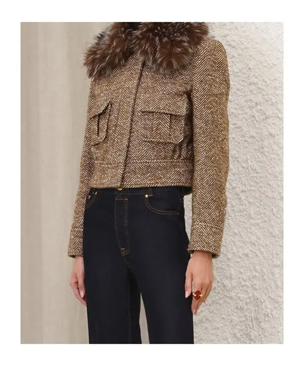 Zimmermann Valiant Faux Fur Collar Biker