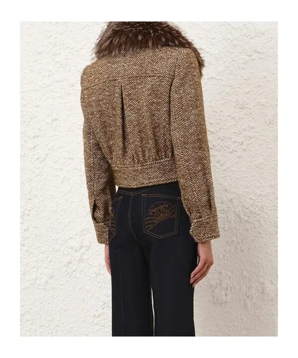 Zimmermann Valiant Faux Fur Collar Biker