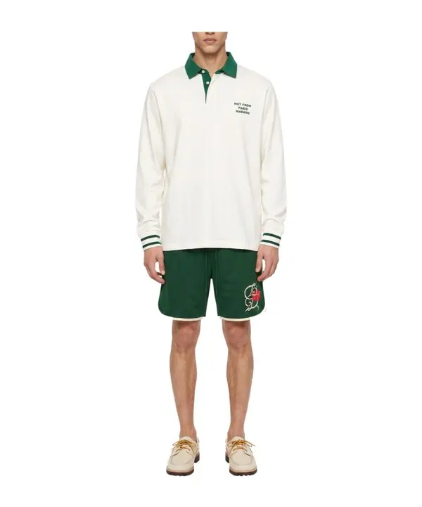 Drole De Monsieur Drôle De Slogan Long-sleeved Polo Shirt - No