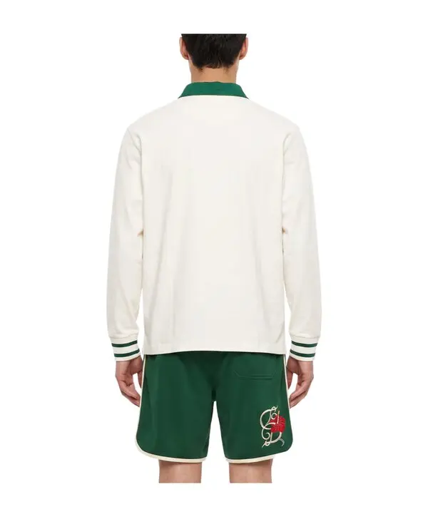 Drole De Monsieur Drôle De Slogan Long-sleeved Polo Shirt - No
