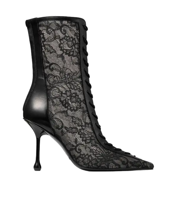 JIMMY CHOO Scarlett 95 Lace Up Ankle Boots - Black