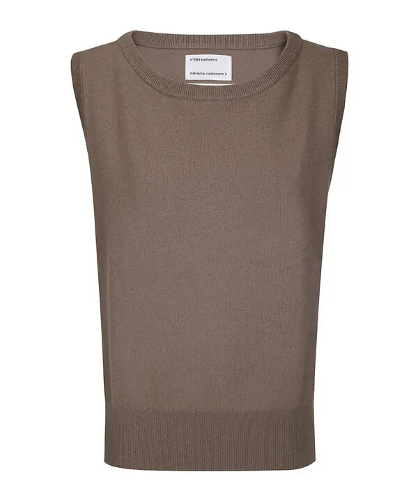 Extreme Cashmere Katherine Sleeveless Knitted Top - Brown