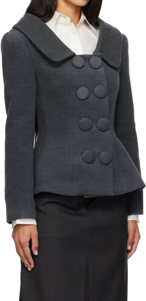 SHUSHU/TONG Double-breasted Peplum Coat