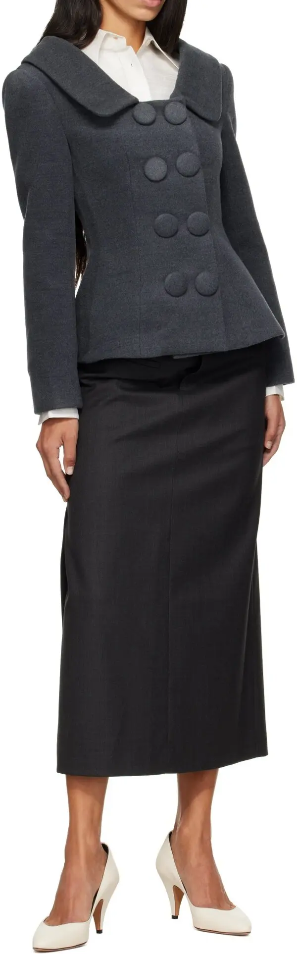 SHUSHU/TONG Double-breasted Peplum Coat