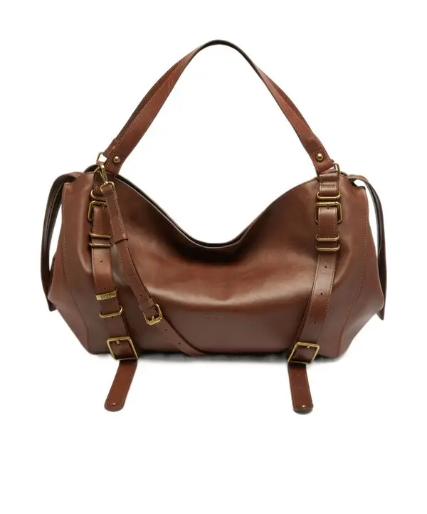 DIESEL® D-one-large Top-handle Bag In Treated Leather - Brown