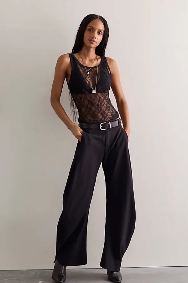 Free People See You Layer Lace Tank - Black