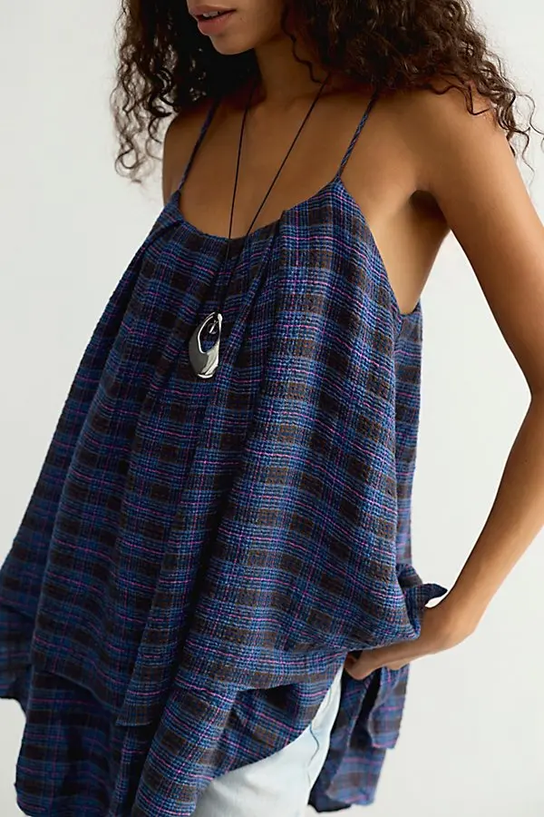 Free People Alisha Plaid Tunic