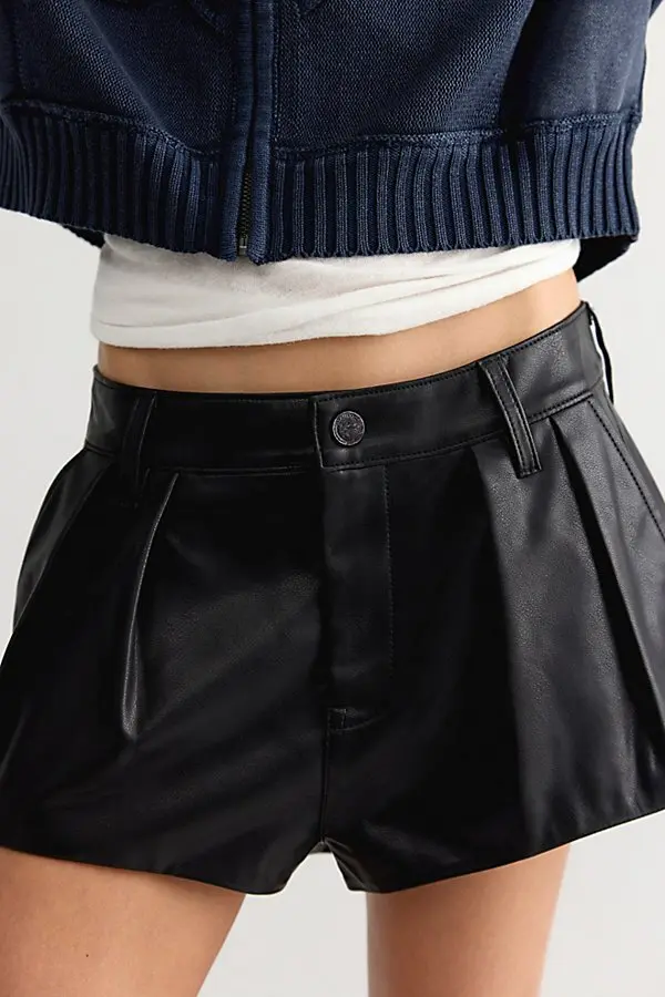 Blanknyc Pleated Vegan Leather Shorts