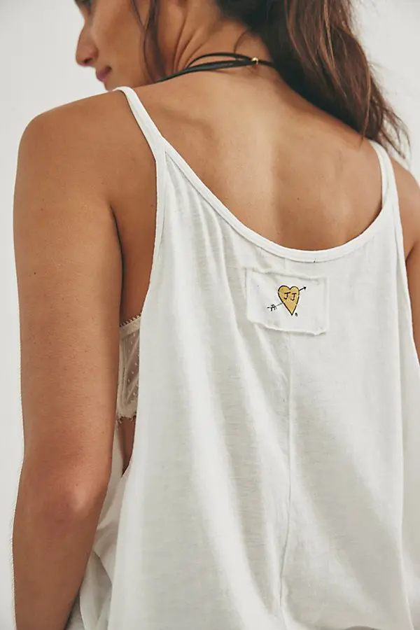 Free People X Juliet Johnstone Graphic Tank - Ivory
