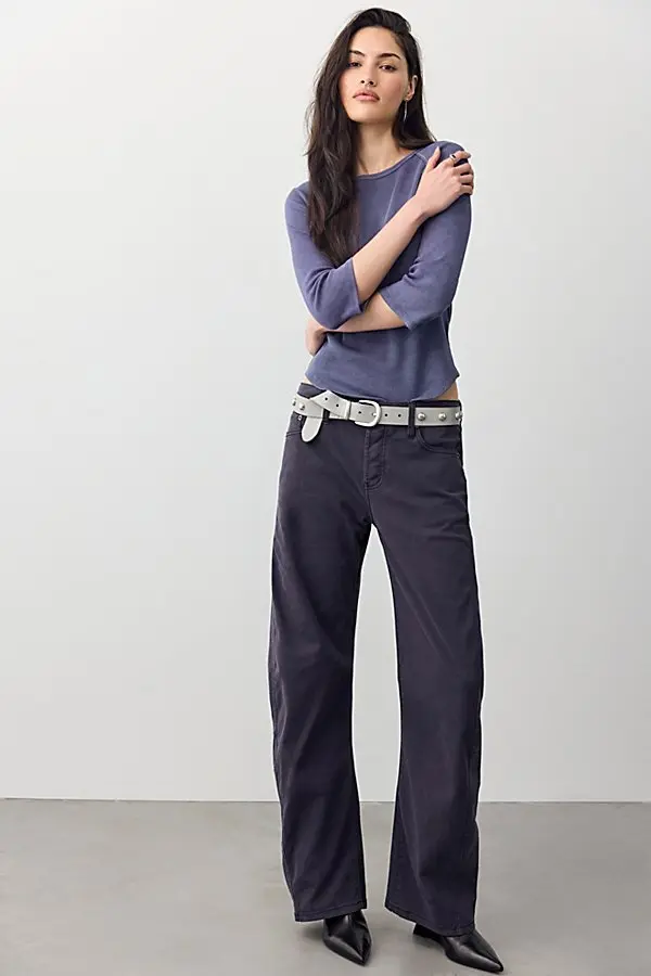 Free People We The Free Fable Twill Twisted Pants - Black