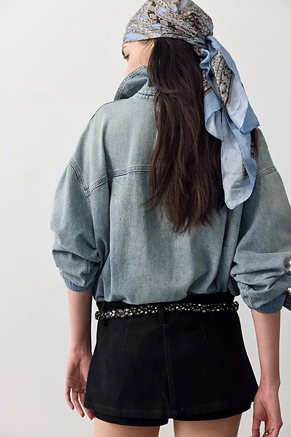 Free People We The Free Vegan Suede Peekaboo Skort