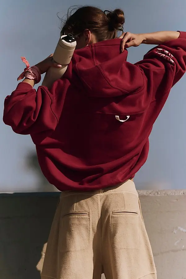 Free People Buti Sleeve Hoodie - Brick Combo