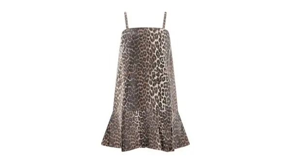 GANNI Leopard Print Midi Dress