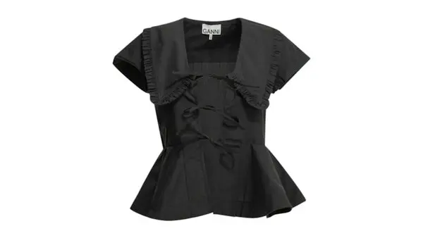 GANNI Cotton Shirt - Black
