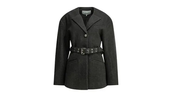 GANNI Lightweight Wool Jacket - Black