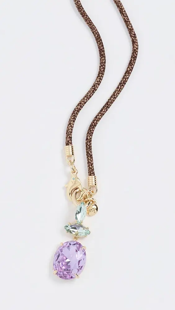 ROXANNE ASSOULIN Crystal Granita Le Petite Cord Necklace - Walnut/violet/light Azore