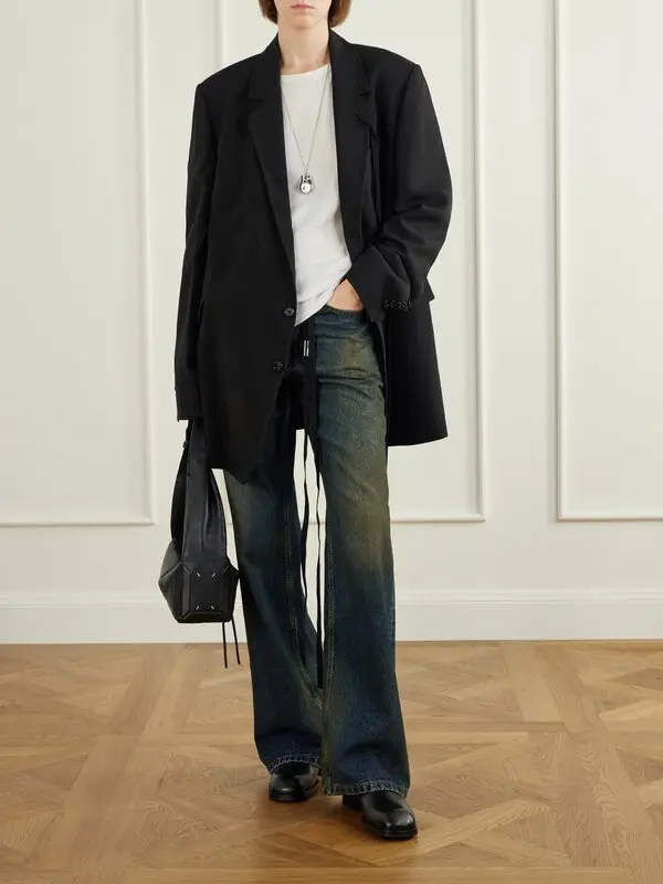 ANN DEMEULEMEESTER Gathered Ribbed Cotton T-shirt - Neutrals