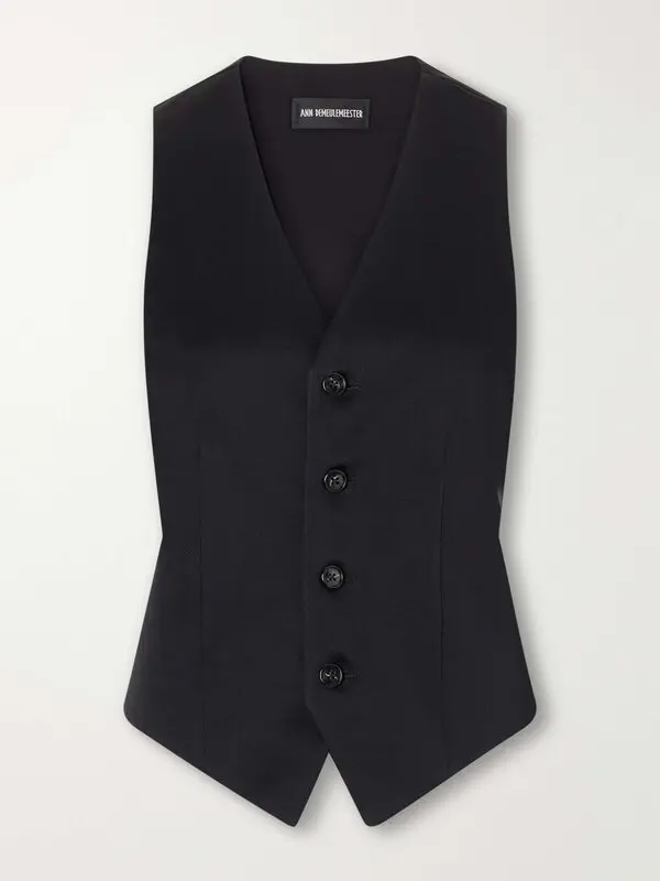 ANN DEMEULEMEESTER Stanse Belted Crepe Vest - Black