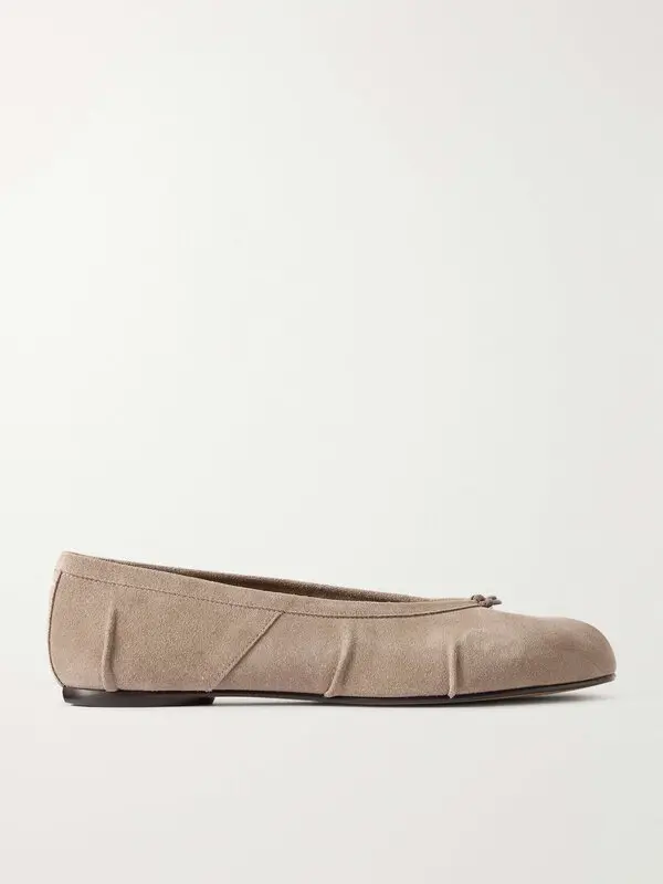 MAISON MARGIELA Tabi Split-toe Suede Ballet Flats - Beige