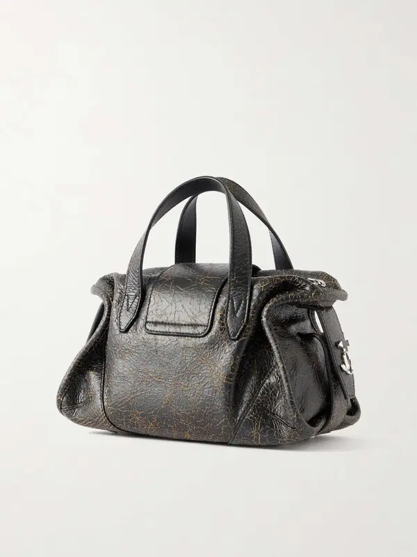 JIMMY CHOO Bar Filo Mini Crinkled Leather Tote