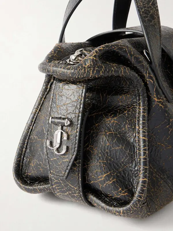 JIMMY CHOO Bar Filo Mini Crinkled Leather Tote
