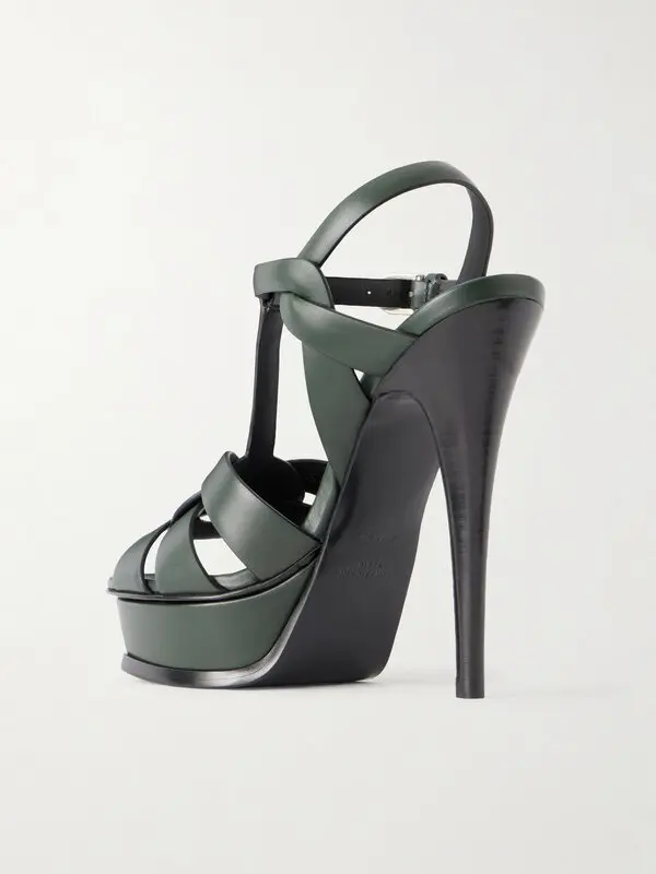 Saint Laurent Tribute Platform Sandals - Green