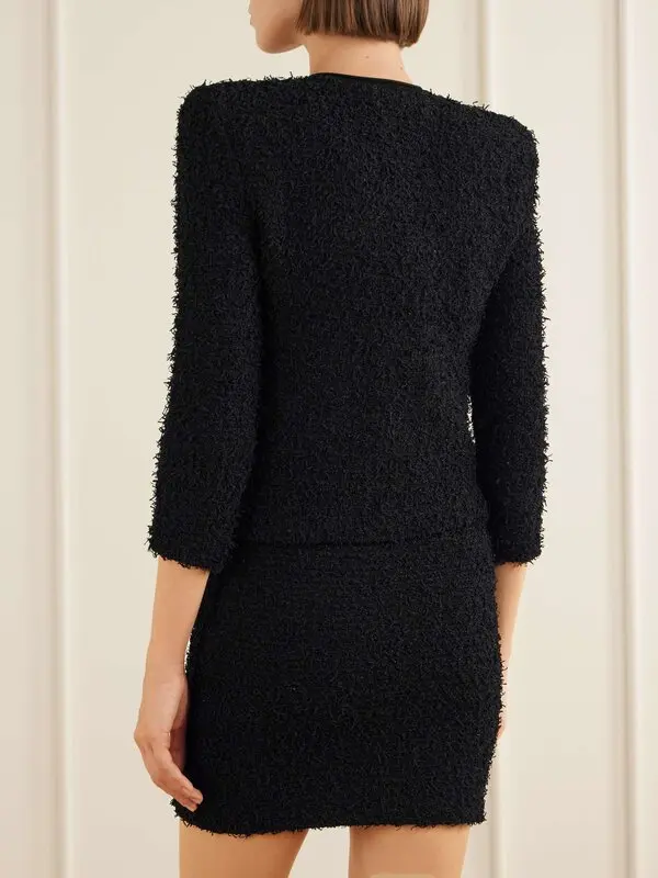 Balmain Metallic Embellished Tweed Jacket