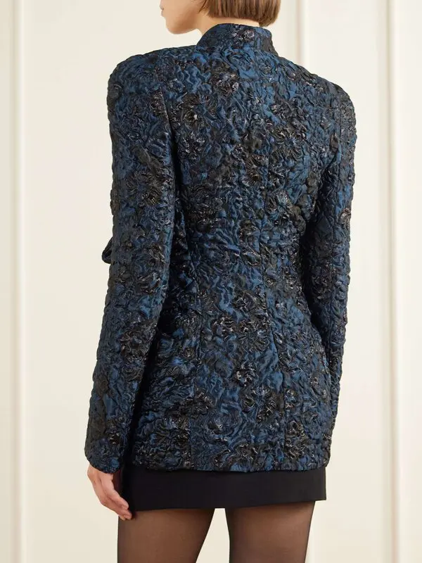 Balmain Knotted Floral-jacquard Jacket