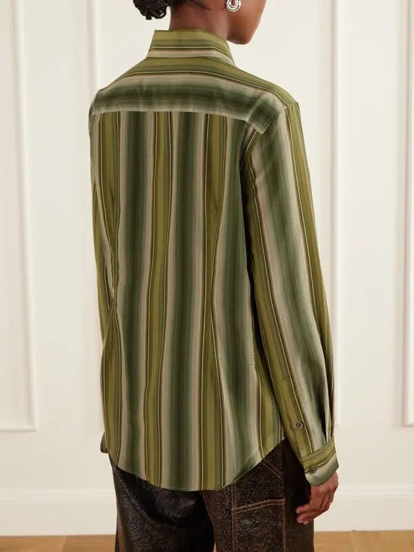 Marni Striped Cotton And Silk-blend Shirt