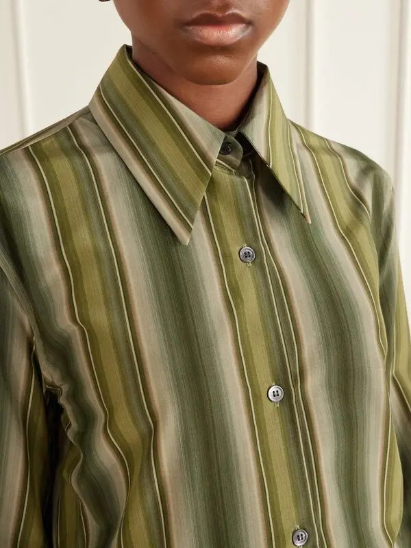 Marni Striped Cotton And Silk-blend Shirt