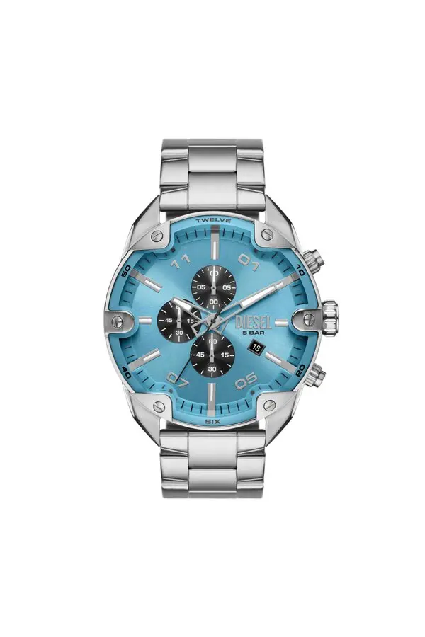 DIESEL® Spiked Chronograph Stainless Steel Watch - Silver