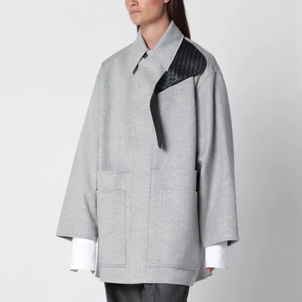 Bottega Veneta Light Coat In Wool And Cashmere - Grey