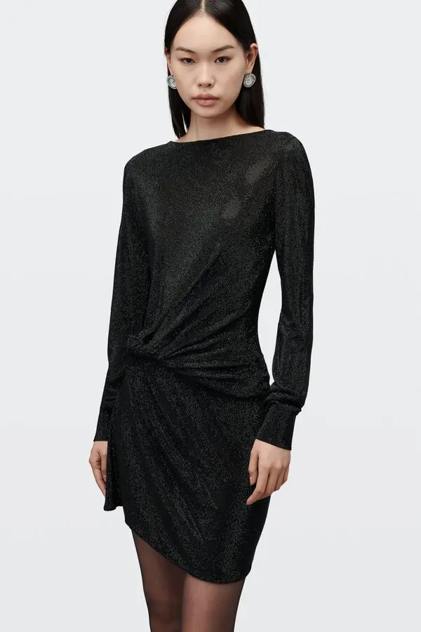 Alexander Wang Crystal Twist Boatneck Dress