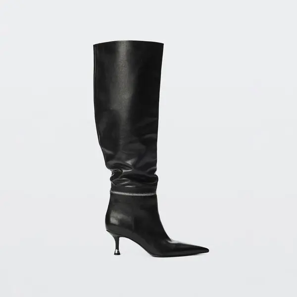 Alexander Wang Slasher Zip 65mm Slouch Boot - Black